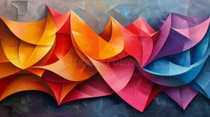 Abstract Colorful Geometric Shapes in a Wave Pattern Stock Image ...