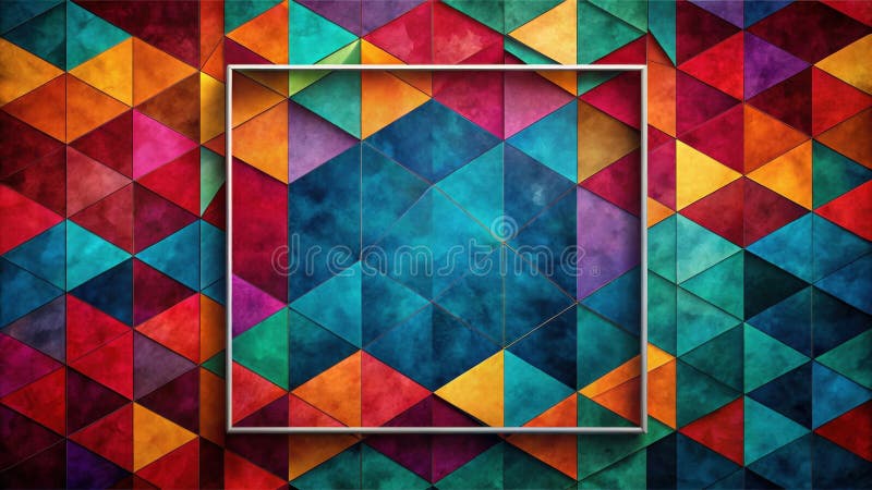 Abstract Colorful Geometric Triangle Pattern with Modern Frame ...