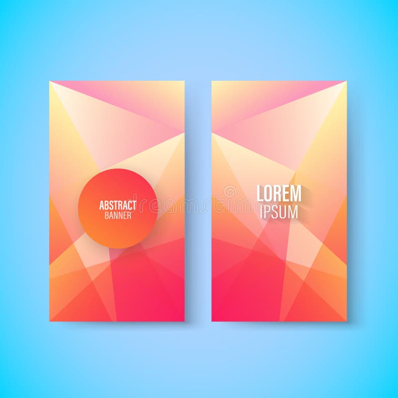 Abstract Colorful Geometric Triangular Vertical Modern Card Template ...