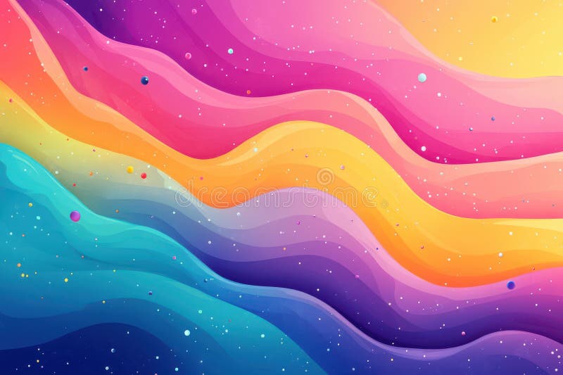 Abstract Colorful Geometric Wave Shapes and Fluid Design Elements ...
