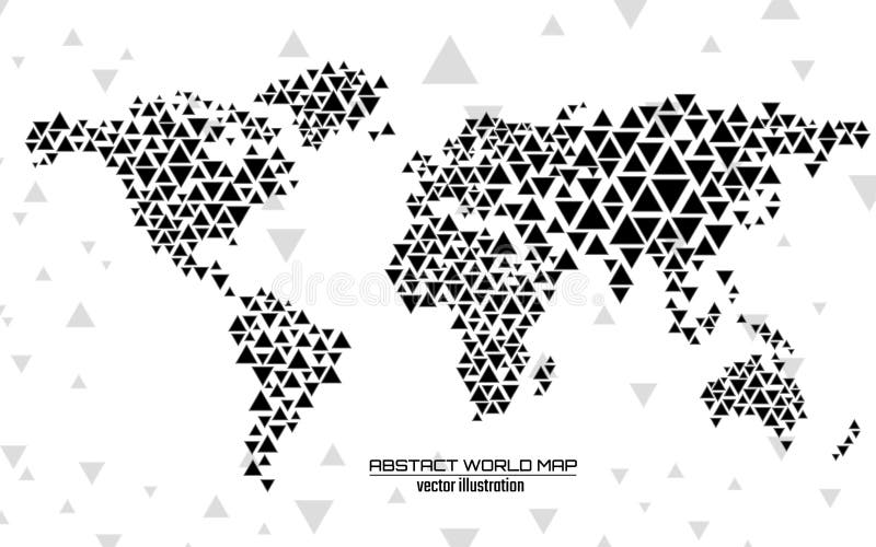 Abstract Colorful Geometric World Map with Triangles. Triangular ...