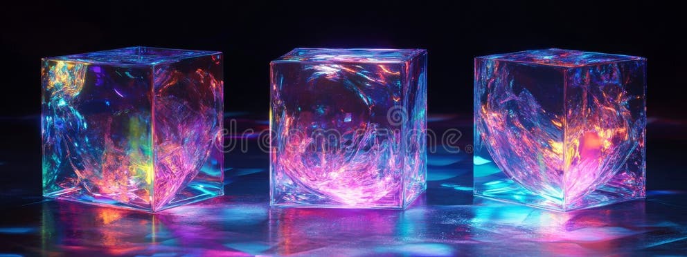 Abstract Colorful Glass Blocks Have Been Placed on a Surface that is ...