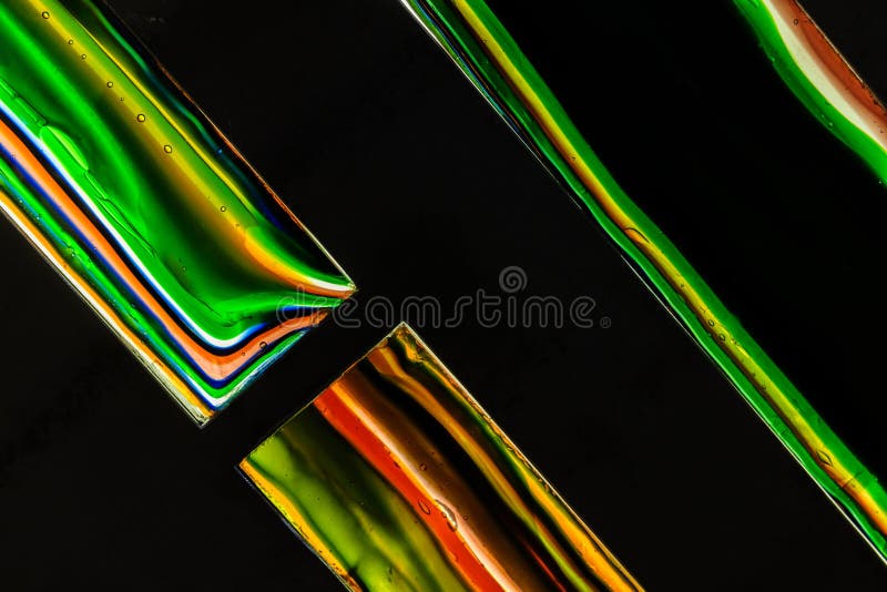 Abstract Colorful Glass Fusing Patterns Over Black Background Stock ...