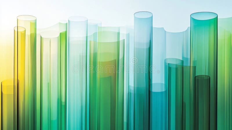 Abstract Colorful Glass Tubes on Bright Background Stock Illustration ...
