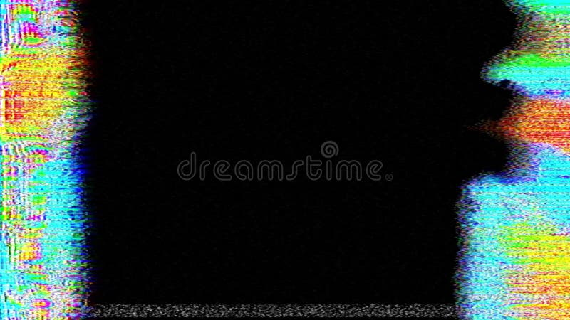 Abstract Colorful Glitch Effects Frame Black Center, Simulating VHS ...