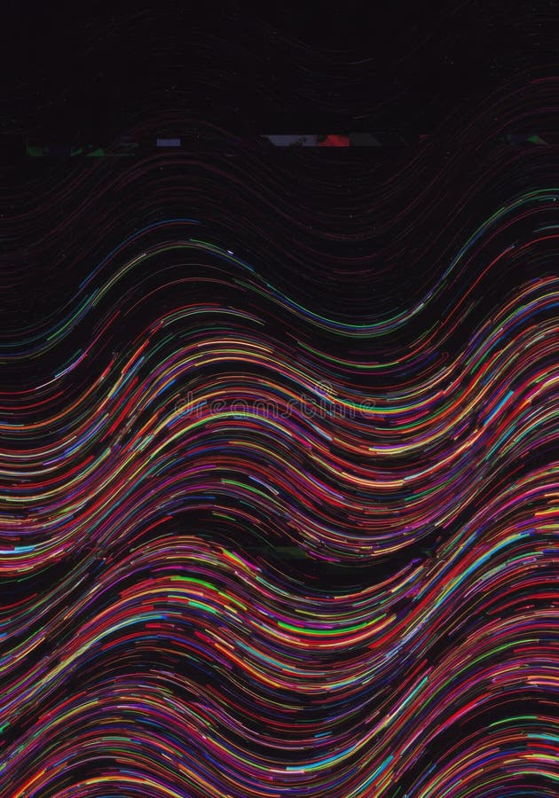 Abstract Colorful Glitch Wave Pattern Background Stock Illustration ...