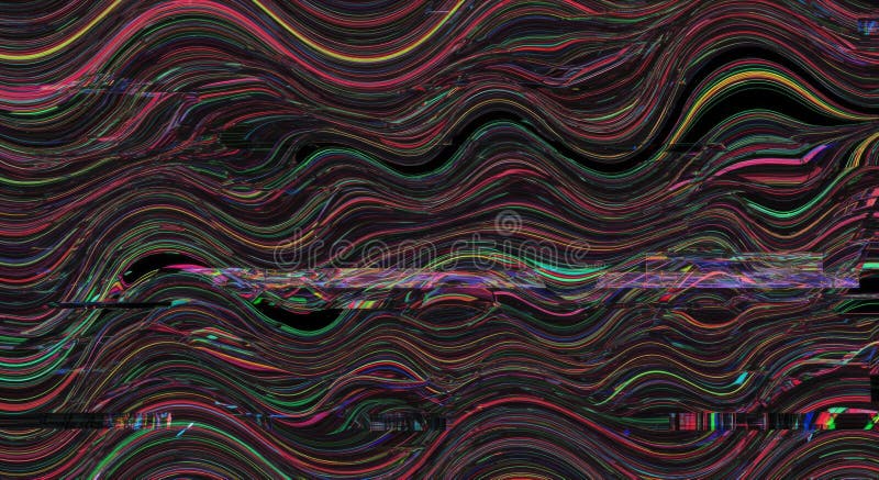 Abstract Colorful Glitch Wave Pattern Digital Art Stock Illustration ...