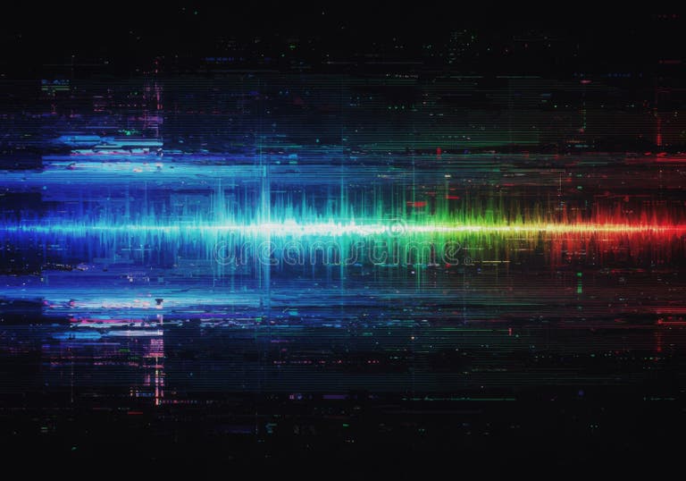 Abstract Colorful Glitch Waveform Digital Background Stock Illustration ...
