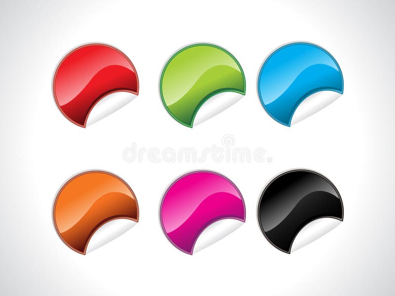 Abstract Colorful Glossy Stickers Stock Vector - Illustration of black ...