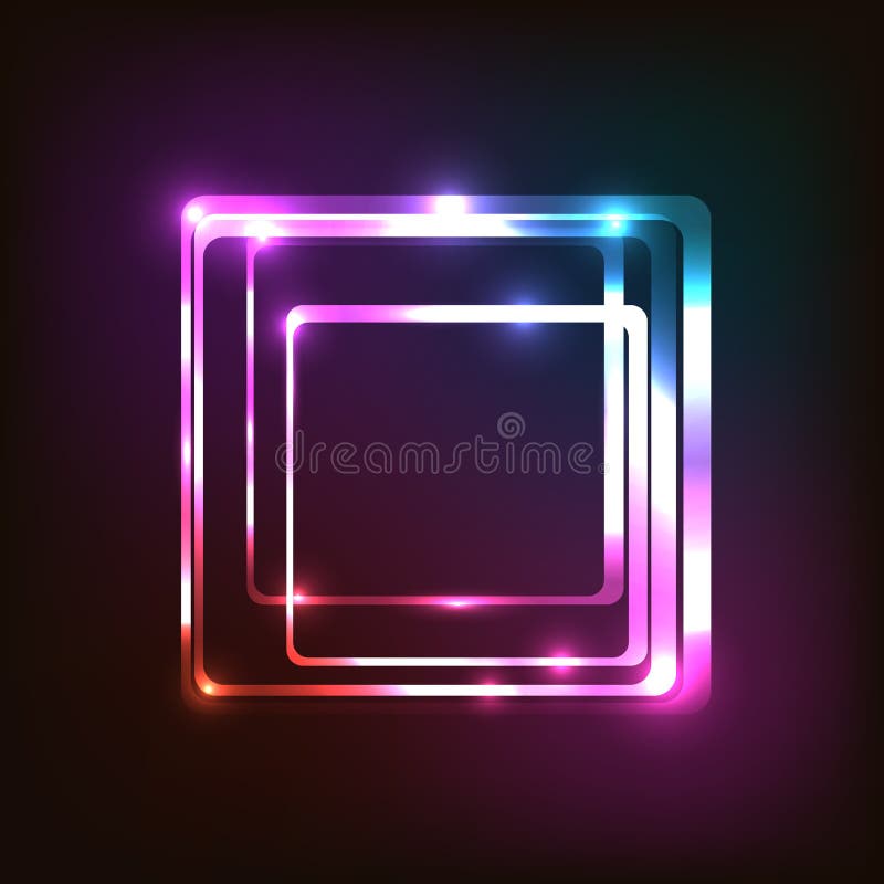 Abstract Colorful Glowing Background with Rounded Rectangle Stock ...