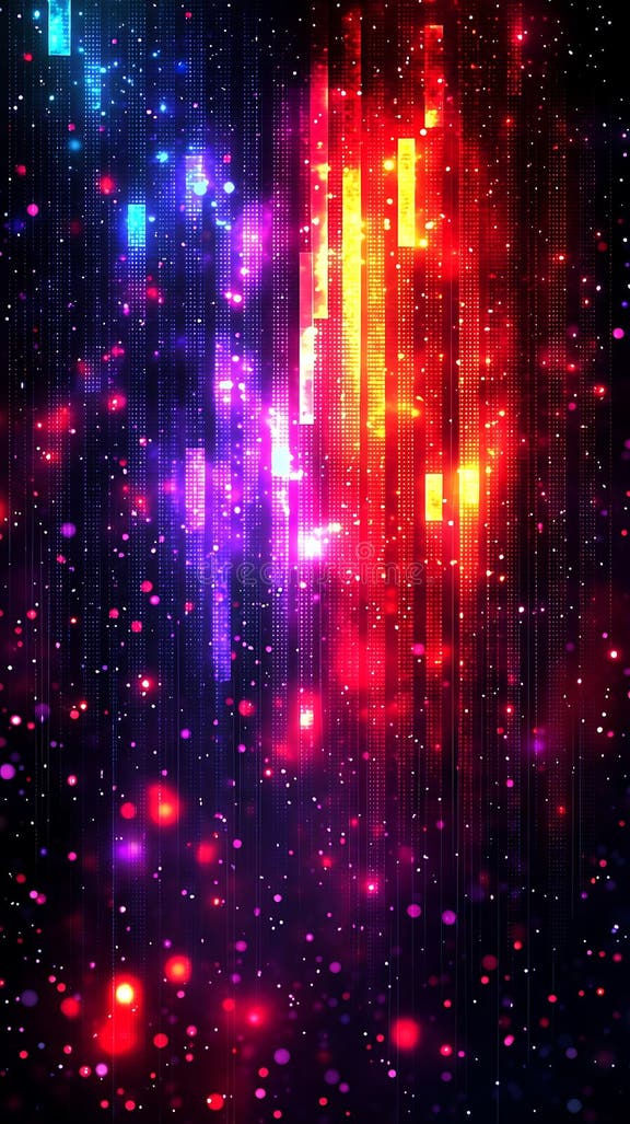 Abstract Colorful Glowing Vertical Blocks Background Stock Image ...