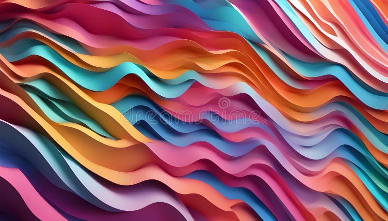 Abstract Colorful Gradient 3d Wave Background Wallpaper Stock ...