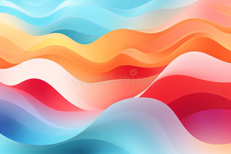 Abstract Colorful Gradient Wavy Shapes Background, Vibrant 3d Render ...