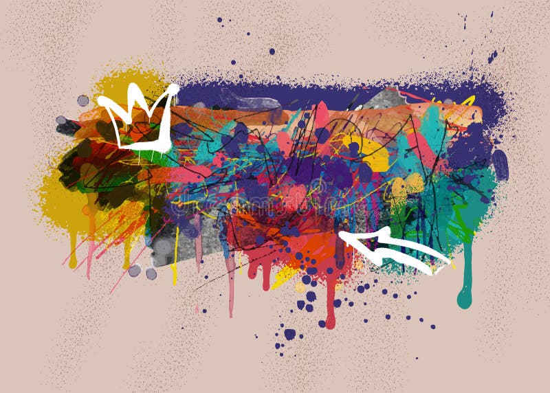 Abstract Colorful Graffiti Art Background. Decorative Vector Arrow ...
