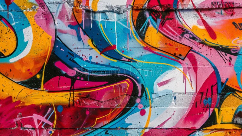 Abstract Colorful Graffiti Wall Art - Urban Street Art Texture Stock ...