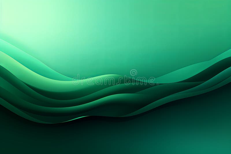 Abstract Colorful Green Gradient Wavy Shapes Background, Vibrant 3d ...