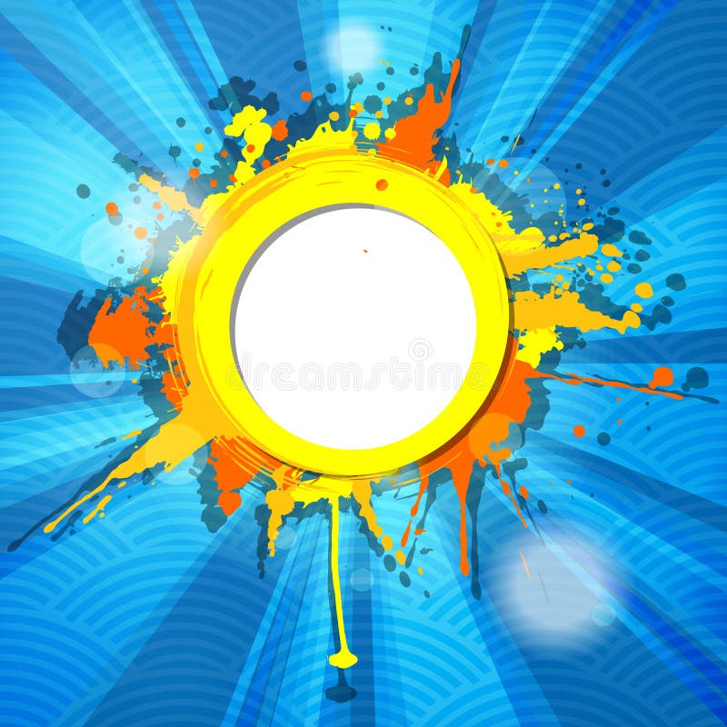 Abstract Colorful Grunge Frame with Rays Stock Vector - Illustration of ...