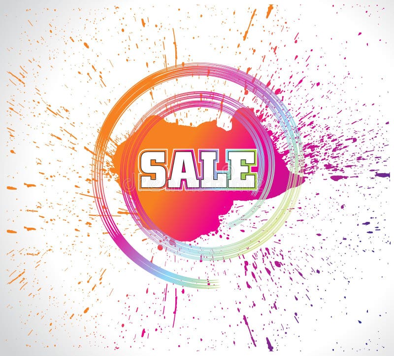 Abstract Colorful Grunge Splashes Tag Stock Vector - Illustration of ...