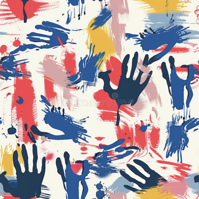 Abstract Colorful Handprint Pattern Background for Creative Design ...