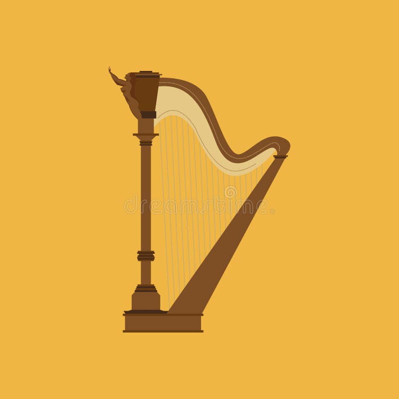 Abstract Colorful Harp Isolated on Color Background Editorial Image ...