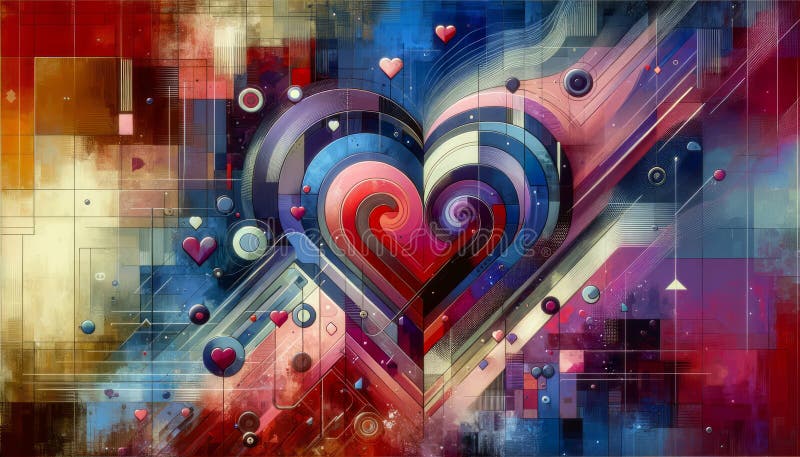 Abstract Colorful Heart Shape, Modern Design Pattern of Greeting ...