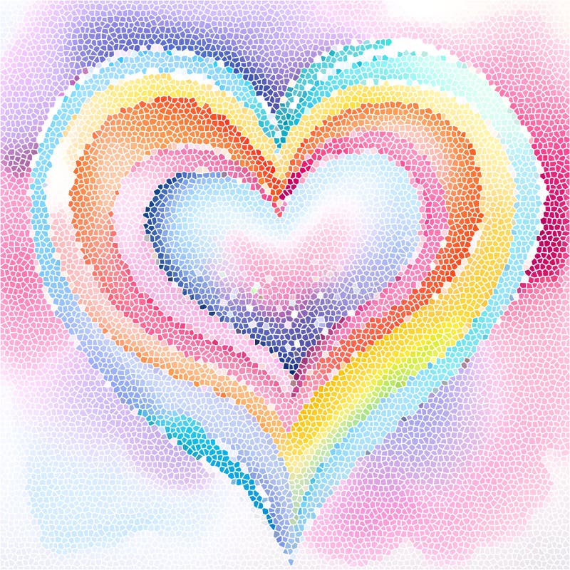 Abstract Colorful of Hearts on White Background Stock Illustration ...