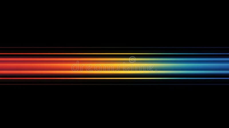 Abstract Colorful Horizontal Light Streaks on Black Background Stock ...