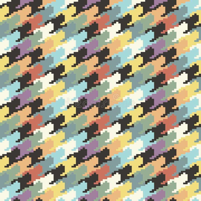 Multi Colored Houndstooth Fabric Stock Vector - Illustration of shirt ...