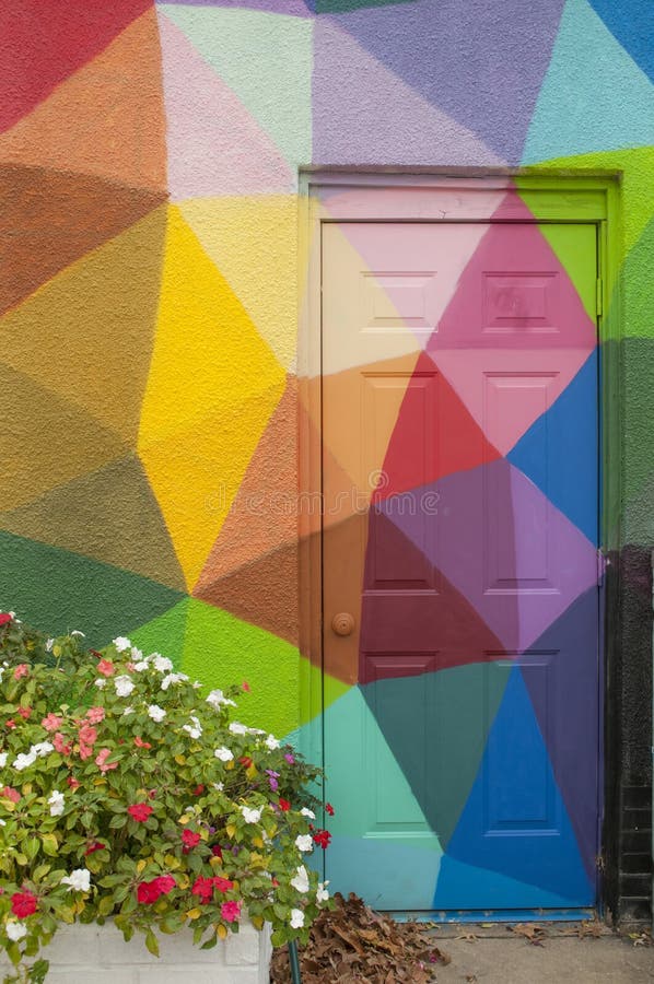 Abstract Colorful House Door Stock Photo - Image of multicolor ...