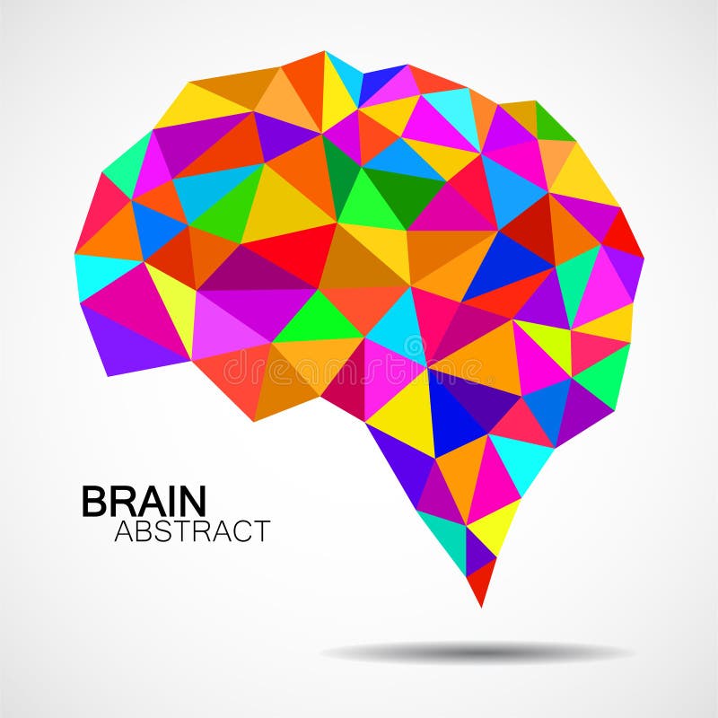 Abstract Colorful Human Brain of Polygons. Vector Stock Vector ...