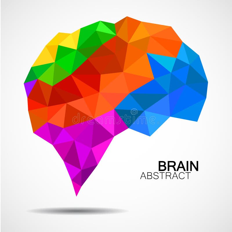 Abstract Colorful Human Brain of Polygons. Vector Stock Vector ...