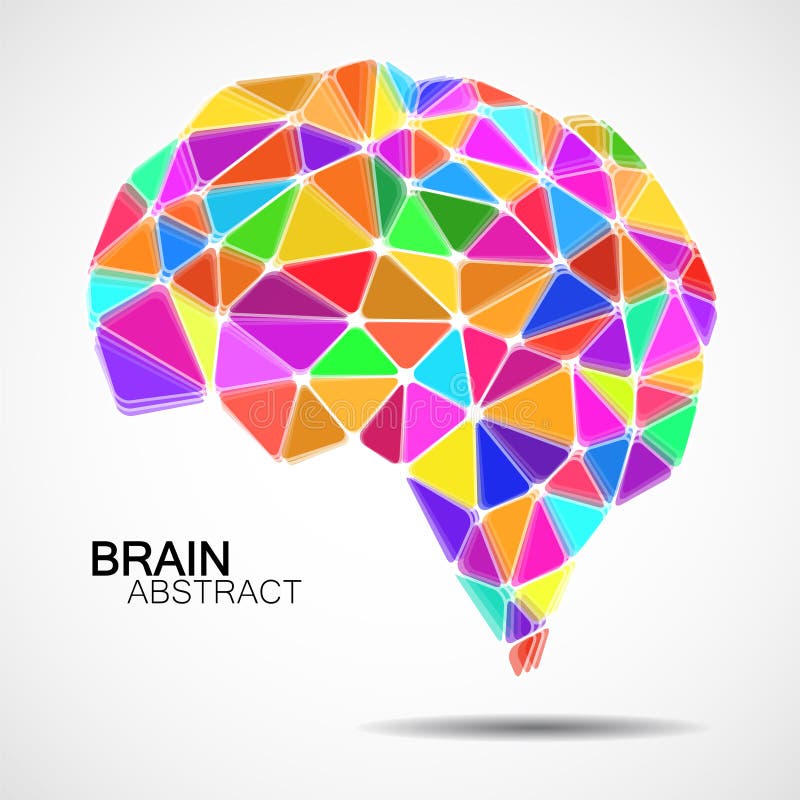 Abstract Colorful Human Brain of Polygons Stock Vector - Illustration ...