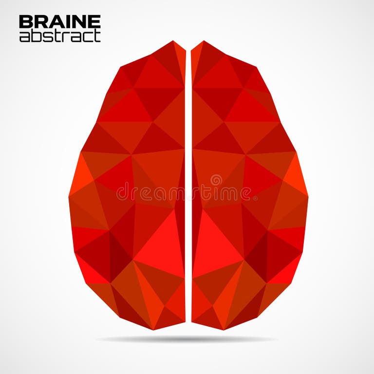 Abstract Colorful Human Brain of Polygons Stock Vector - Illustration ...