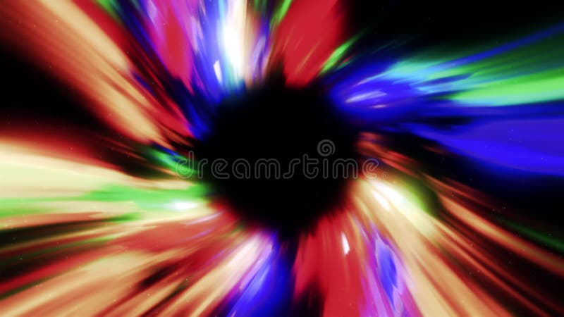 Abstract Colorful Hyperspace Tunnel through Space Time Vortex. Motion ...