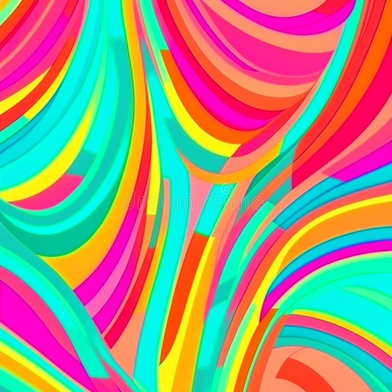 Abstract Colorful Illustration. Colorful Abstract Background with Repeating Curves of Parallel ...