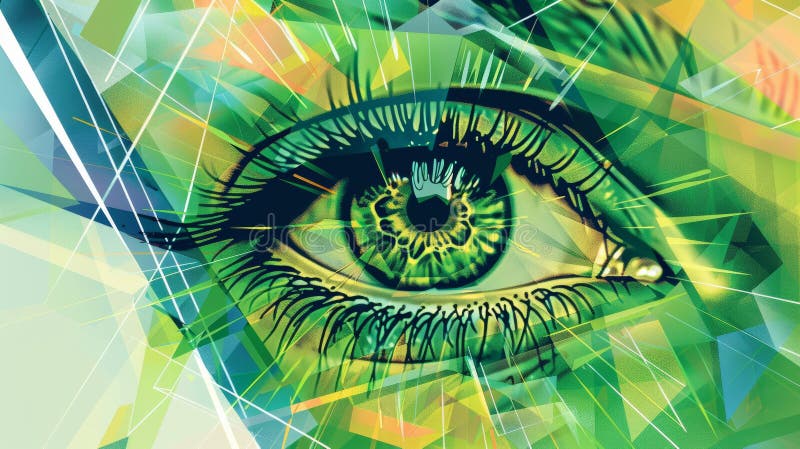 Abstract Colorful Illustration of a Human Eye Stock Photo - Image of ...