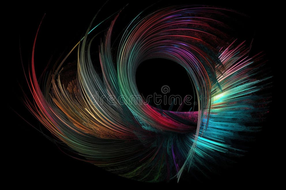 Abstract Colorful Illustration of a Twirling and Twisted Dynamic Shape ...