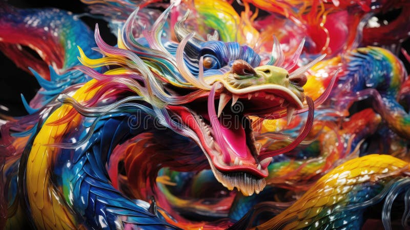 Abstract Colorful Image of Chinese Dragon Stock Photo - Image of ...