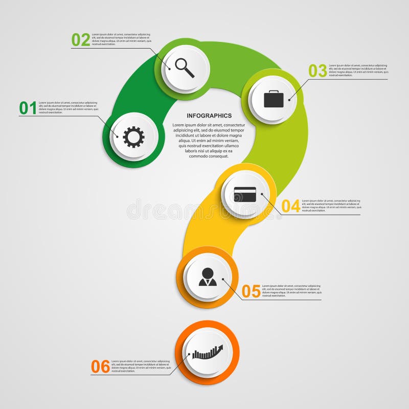 Abstract Colorful Infographic in the Form of Question Mark. Design ...