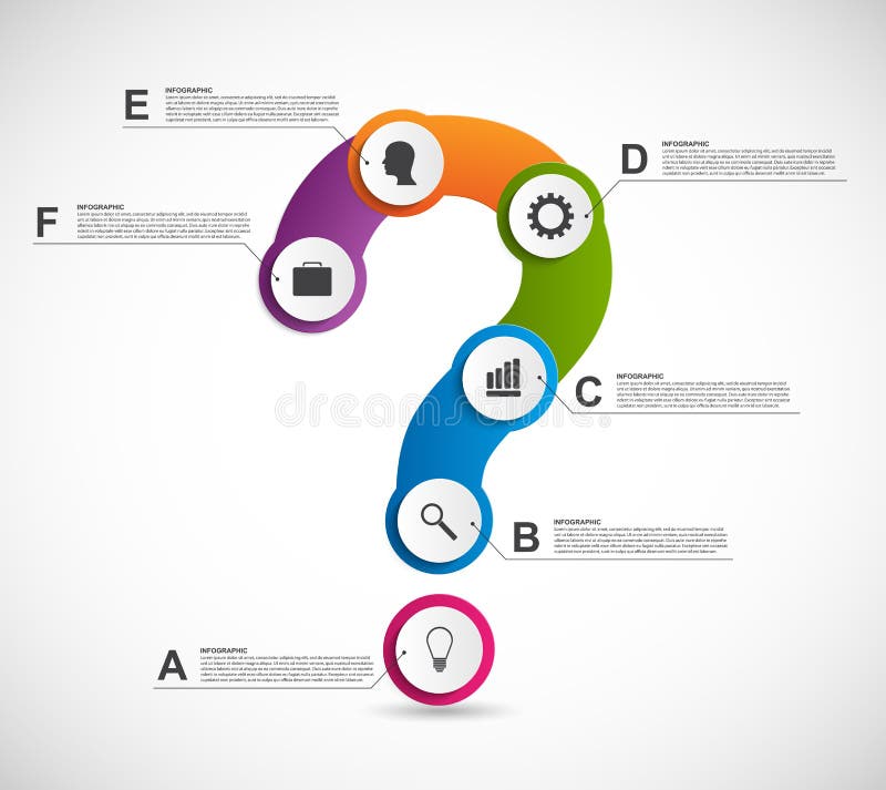 Abstract Colorful Infographic in the Form of Question Mark. Design ...