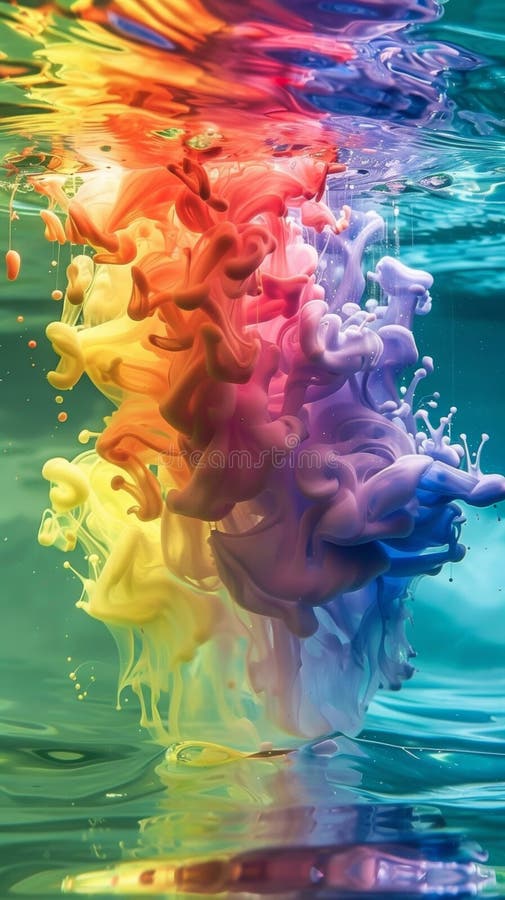 Abstract Colorful Ink Diffusion in Water Stock Photo - Image of water ...