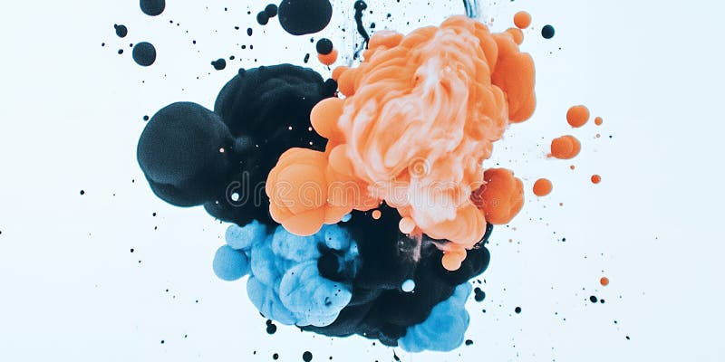 Abstract Colorful Ink Drops Swirling in Water Creating Unique Patterns ...