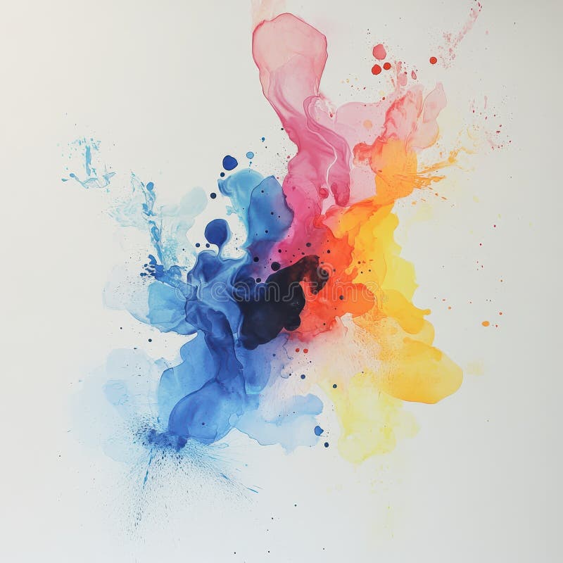 Abstract Colorful Ink Explosion Painting Art Design Stock Illustration ...