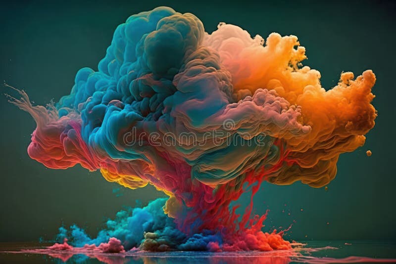 Abstract Colorful Ink Explosion in Water. Stock Image - Image of ...