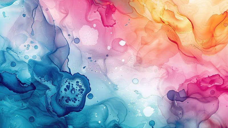 Abstract Colorful Ink Patterns Blending in Vibrant Hues with Swirling ...