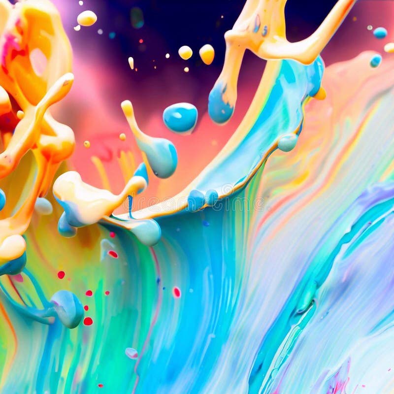 Abstract Colorful Ink Splash Splatter Liquid Explosion Paint Background ...