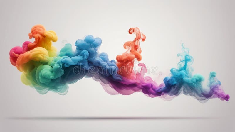 Abstract Colorful Ink Swirls Against a White Background Stock ...