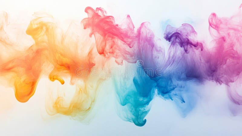 Abstract Colorful Ink Swirls on White Background Stock Illustration ...