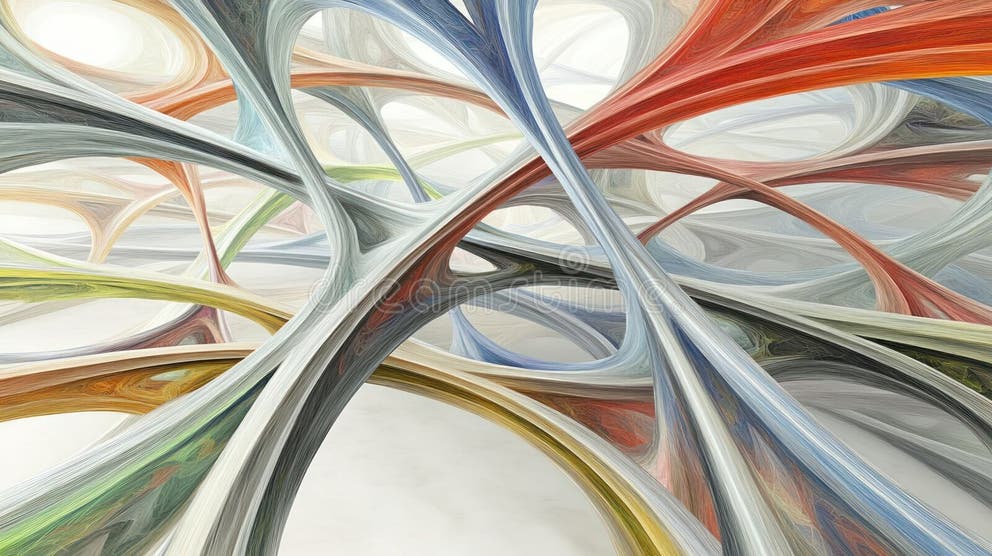 Abstract Intertwined Colorful Curves: a Digital Art Masterpiece Stock ...