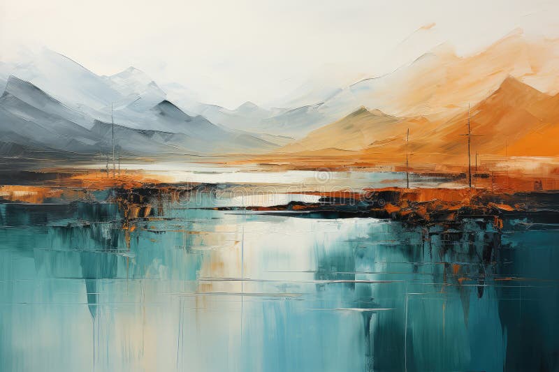 Abstract Colorful Landscape Art Composition Extreme Closeup. Generative ...